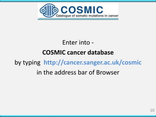 Cancer genome databases & Ecological databases | PPT