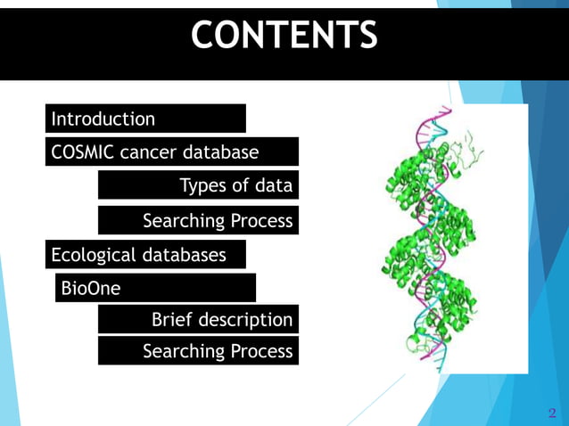 Cancer genome databases & Ecological databases | PPT