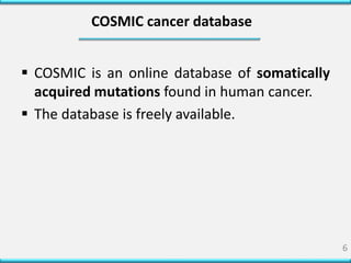 Cancer genome databases & Ecological databases | PPT