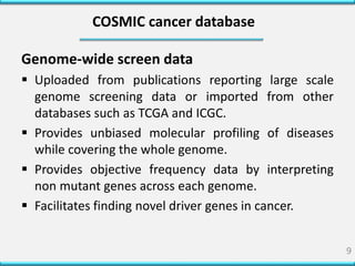 Cancer genome databases & Ecological databases | PPT