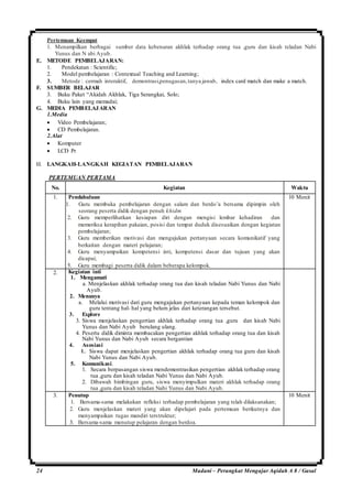 Rpp Aqidah Akhlak kelas 8 | DOCX