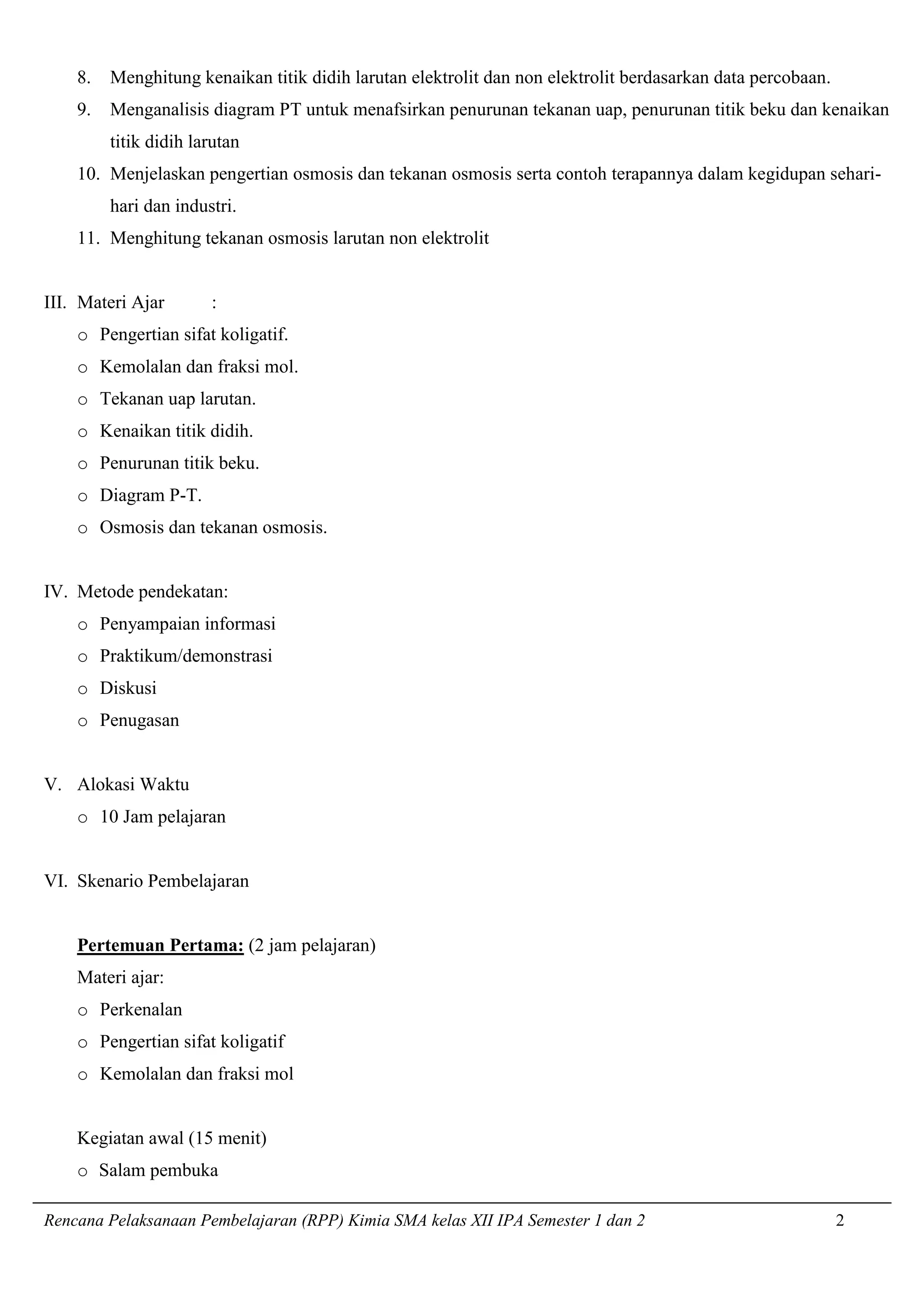 RPP KIMIA KELAS XII tentang kimia unsur,,, | DOC