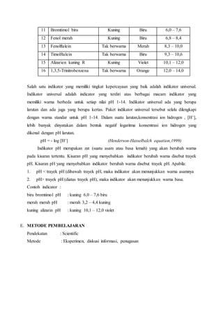 Rpp asam basa penentuan pH | PDF