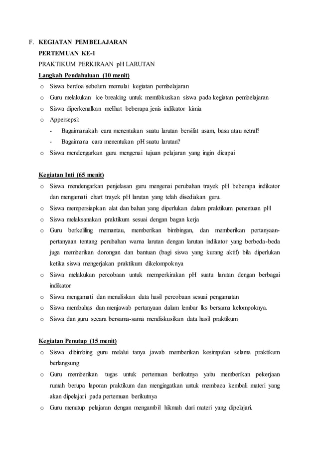 Rpp asam basa penentuan pH | PDF