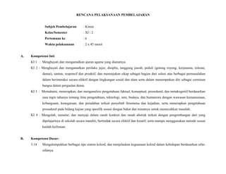 Desain RPP Sistem Koloid dengan Model Pembelajaran RPP | DOC