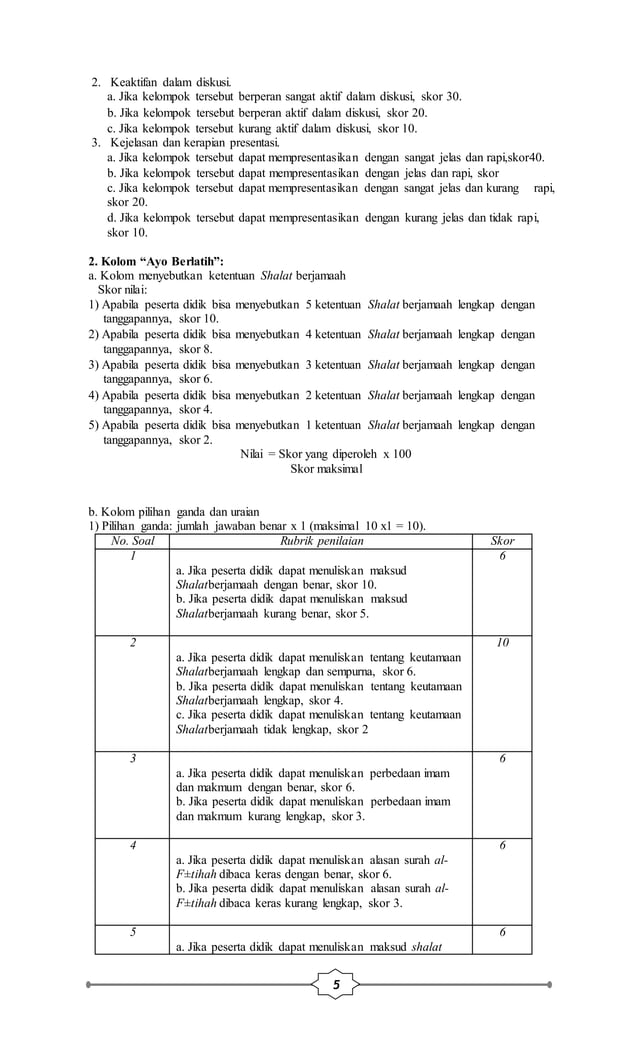 Rpp bab-5 (sholat wajib berjama'ah) | PDF