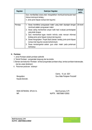 Rpp dasar-pakan-ternak-1 model discovery learning smk nh | DOCX