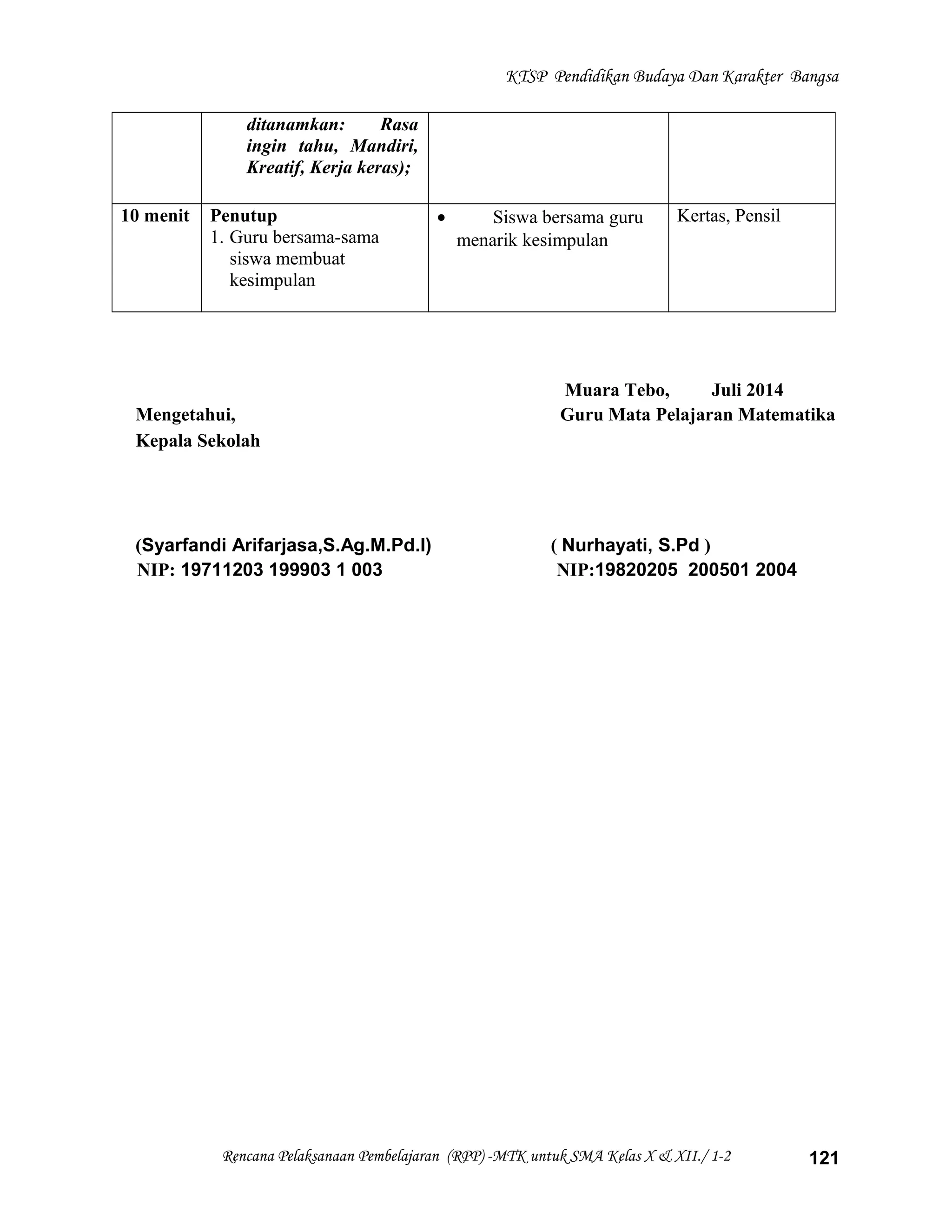 Rpp matematika-kelas-xii-ipa-semester-2 nurhayati sma 3 | PDF