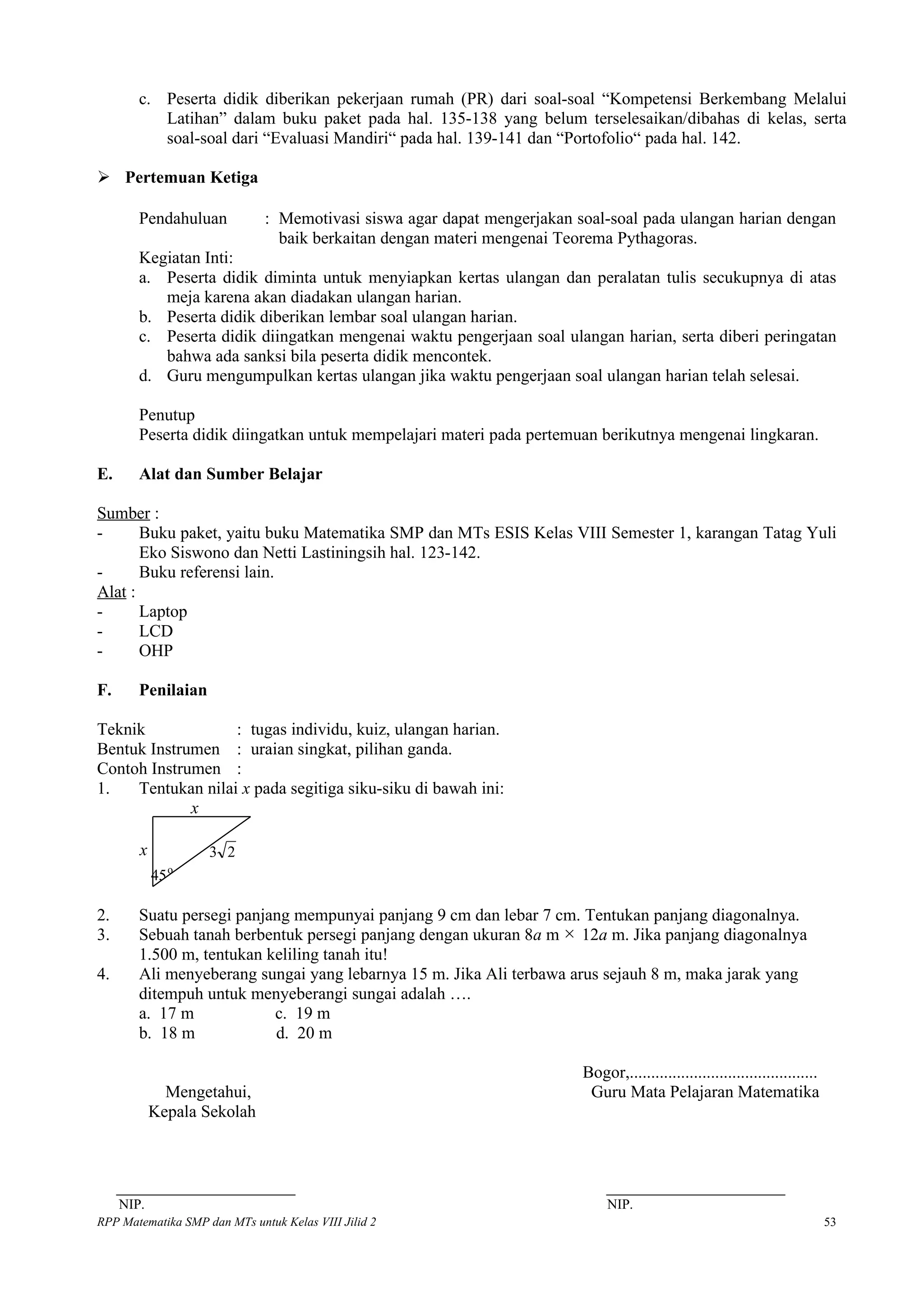 Rpp matematika-teorema-pythagoras | DOC