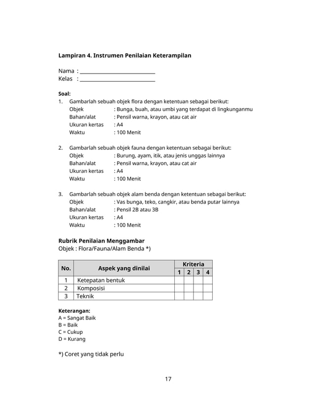rpp-seni-rupa(1kegiatan hariannn guru dan siswa | PDF