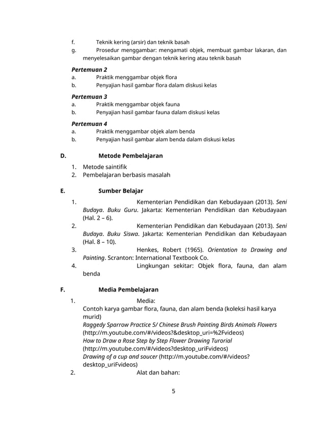 rpp-seni-rupa(1kegiatan hariannn guru dan siswa | PDF