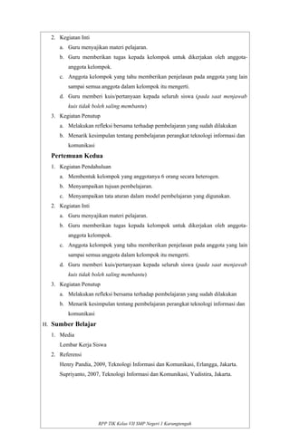 Rpp TIK Kelas VII Smt Gasal | DOC