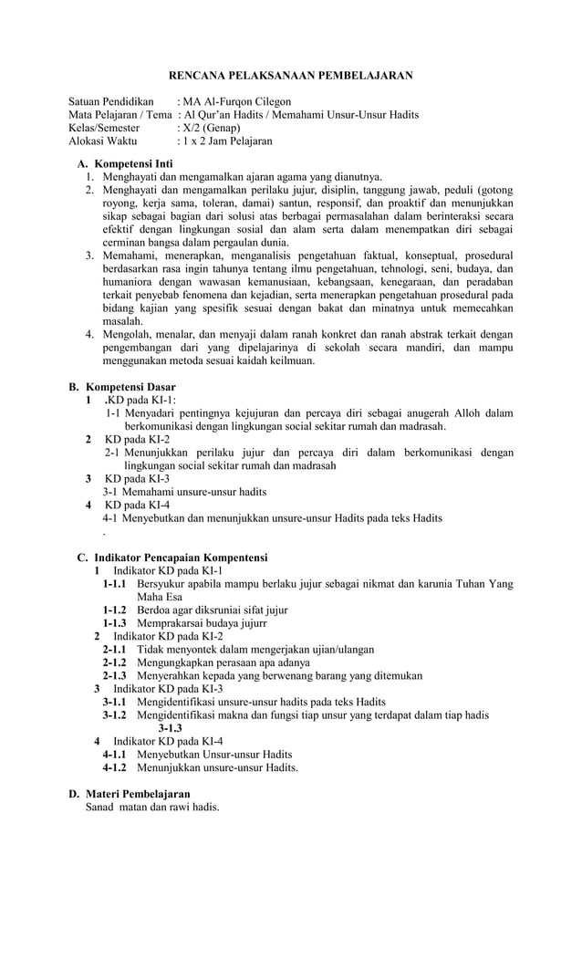 RPP 01 QURDIS X UNSUR HADIS.pdf