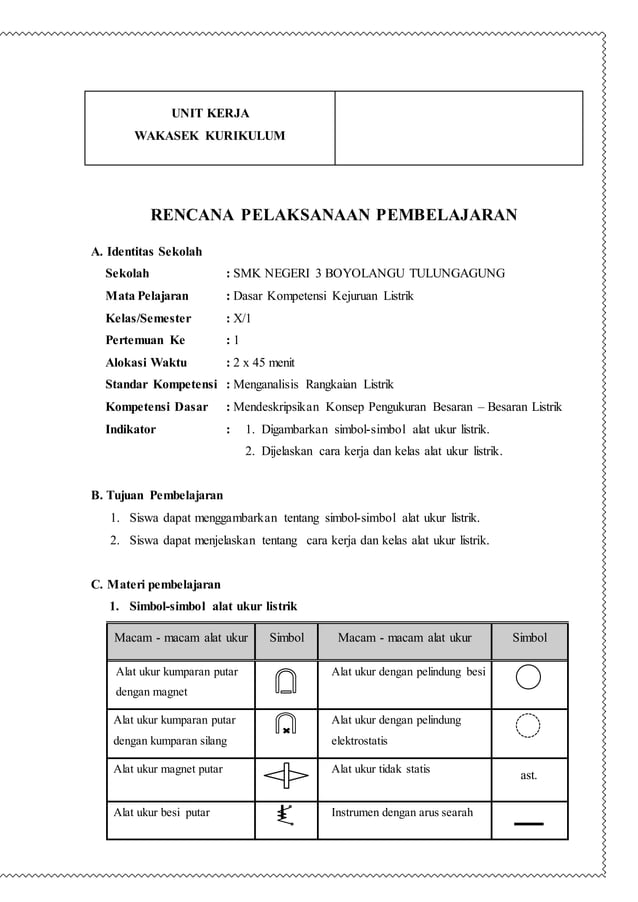 Rpp 1 2 simbol ,prinsip kerja ukur | PDF