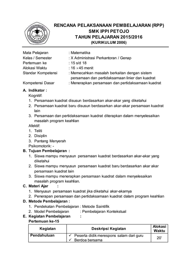Rpp 10 menyusun pk | DOCX