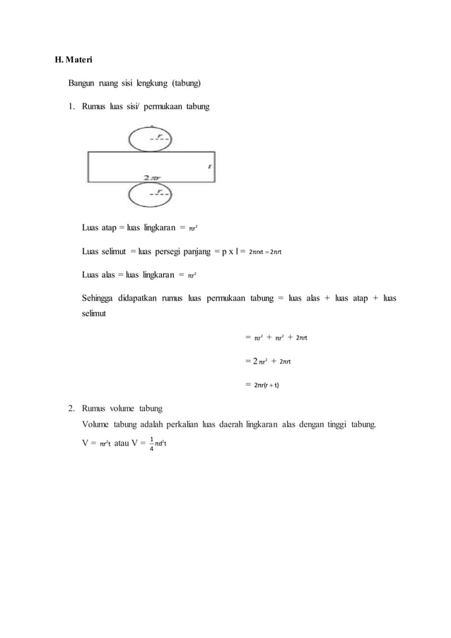 Rpp 1 bangun ruang sisi lengkung | PDF