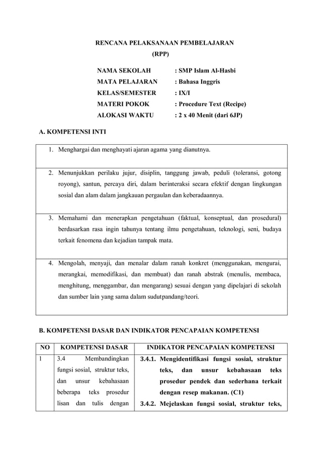 Rpp procedure text | PDF