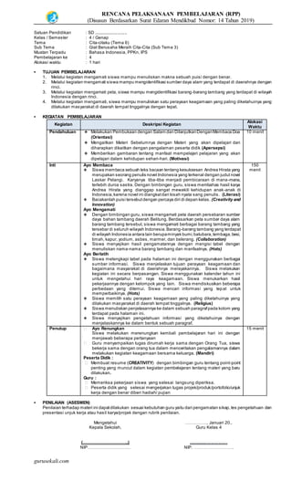 RPP 1 Lembar Kelas 4 Tema 6.docx