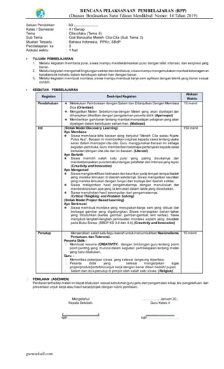RPP 1 Lembar Kelas 4 Tema 6.docx