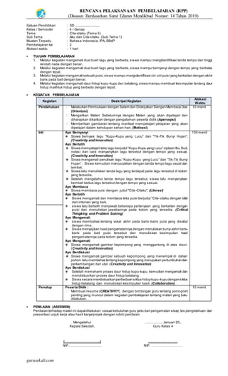 RPP 1 Lembar Kelas 4 Tema 6.docx