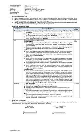 RPP 1 Lembar Kelas 4 Tema 6.docx