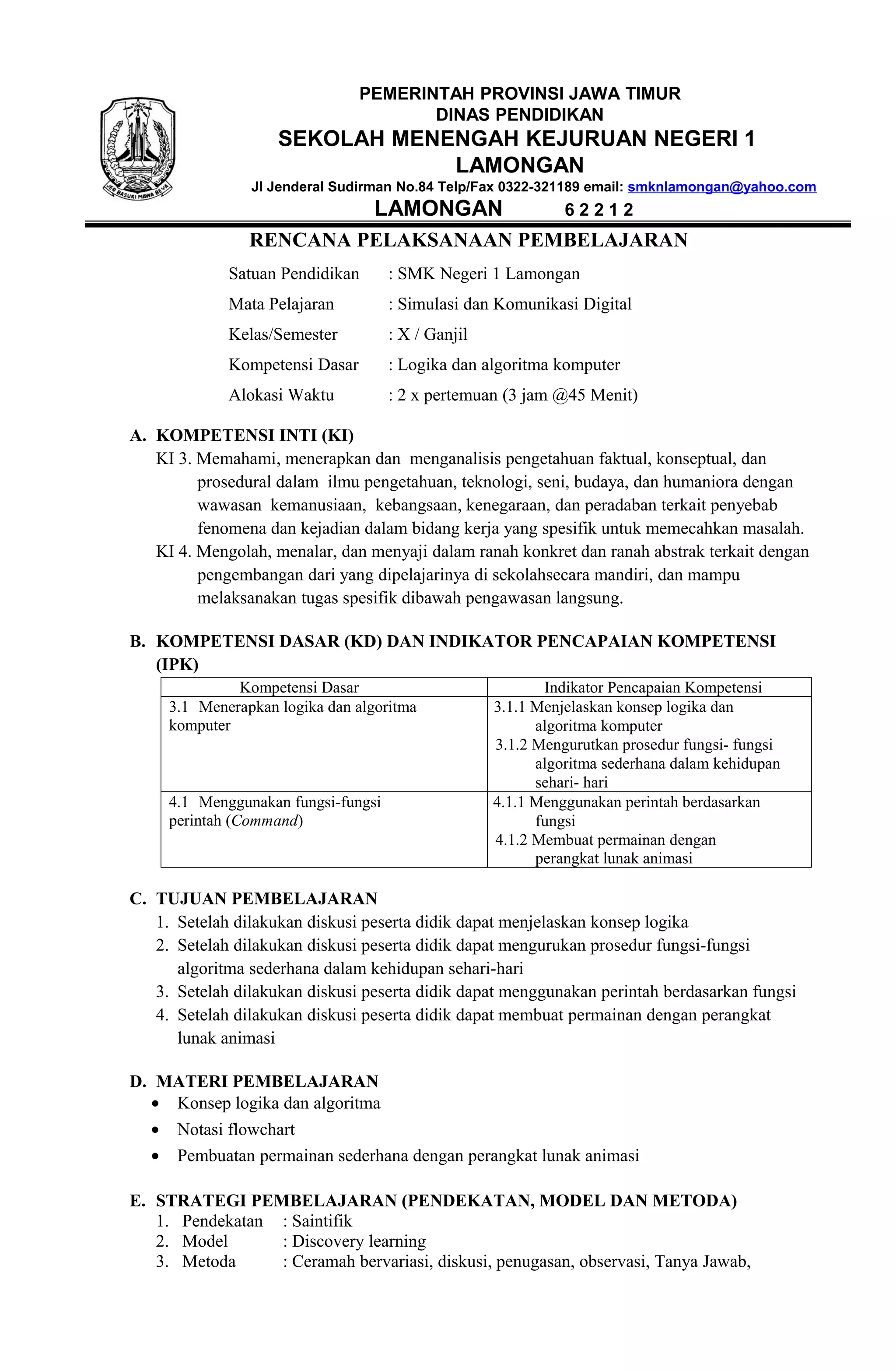 Rpp 1 logika algoritma | PDF