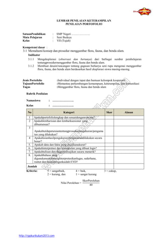 Rpp 1 seni budaya seni rupa kelas 7 smp kurikulum 2013 | PDF