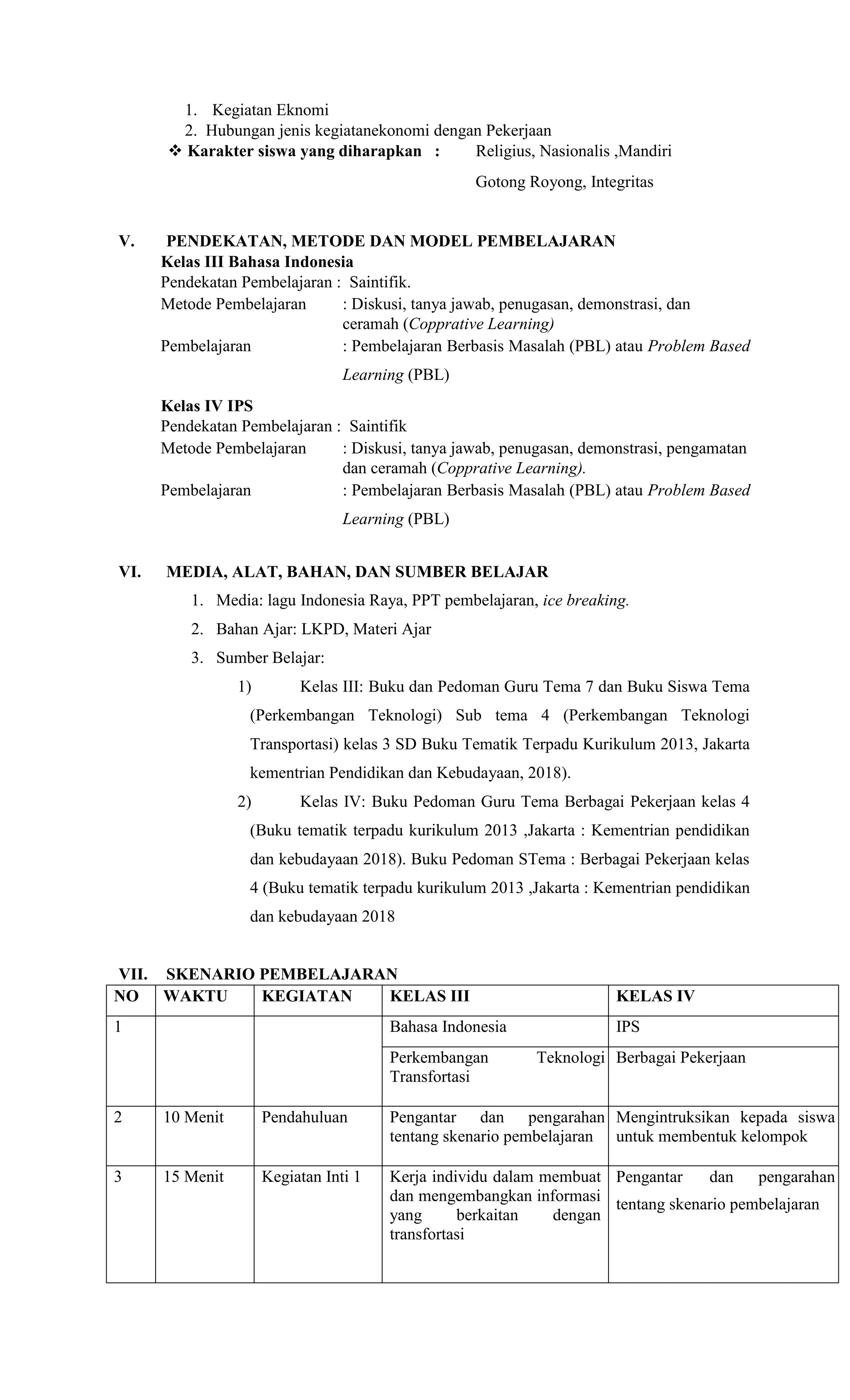 pembelajaran kelas rangkap model pembelajaran 221 pkr ut | DOCX