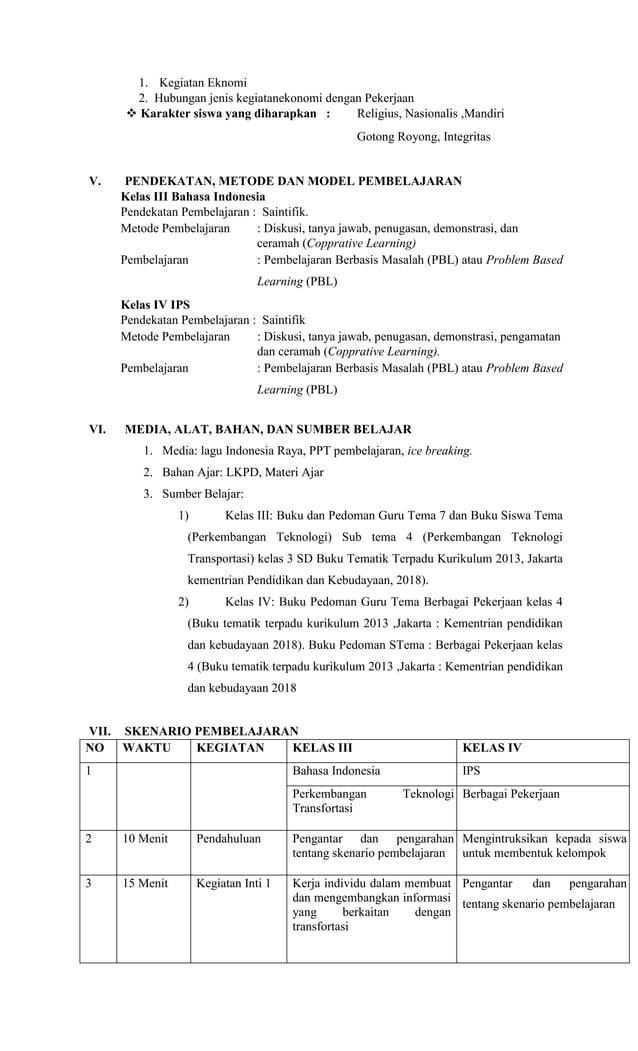 pembelajaran kelas rangkap model pembelajaran 221 pkr ut | DOCX