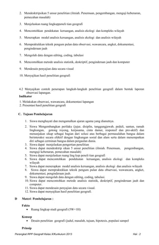 Rpp 2 geo langkah penelitian | DOC