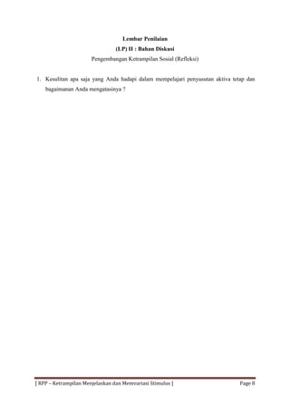 Rpp 2 menjelaskan dan memvariasi stimulus | PDF