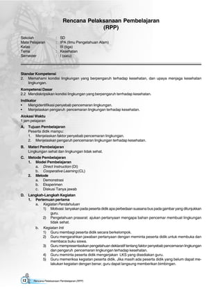 Rpp 3a sd ipa kelas 3 | PDF