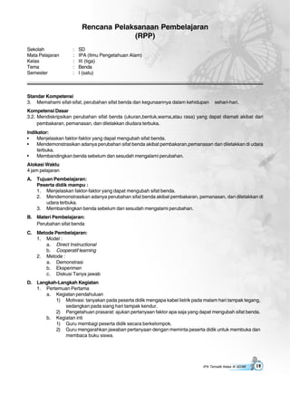 Rpp 3a sd ipa kelas 3 | PDF