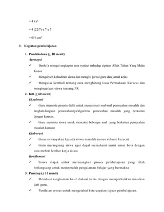 Rpp 3 bangun ruang sisi lengkung | PDF