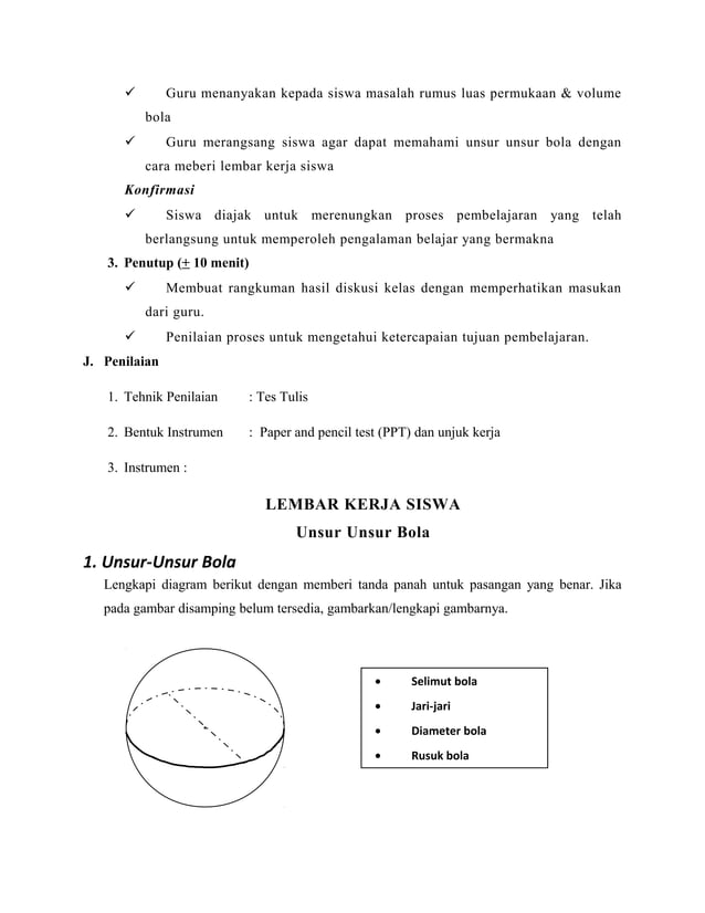 Rpp 4 bangun ruang sisi lengkung | PDF