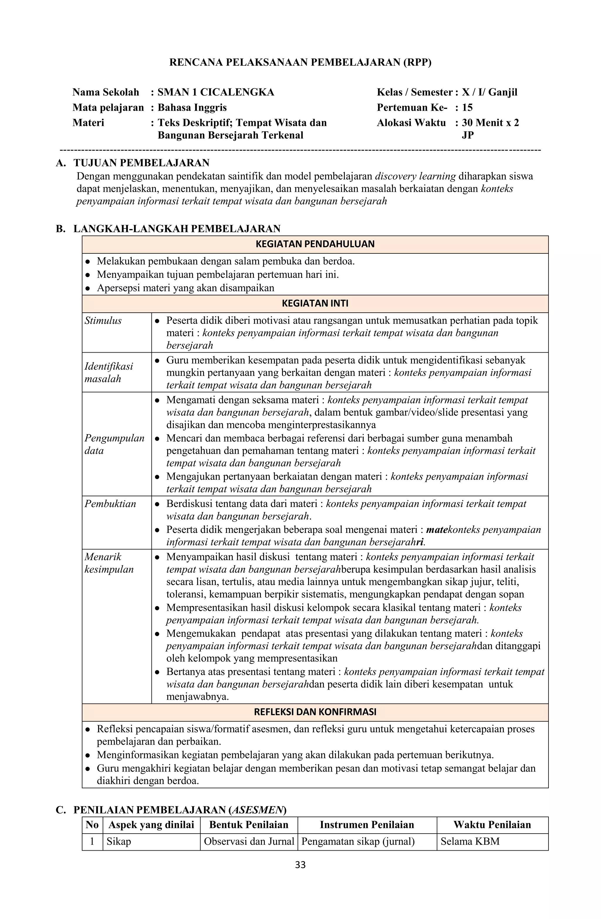 RPP 4 BDR - Teks Deskriptif_ Tempat Wisata dan Bangunan Bersejarah Terkenal.docx