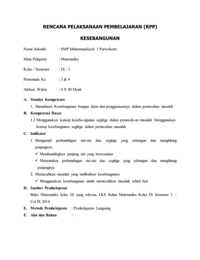 Rpp 4 kesebangunan | PDF