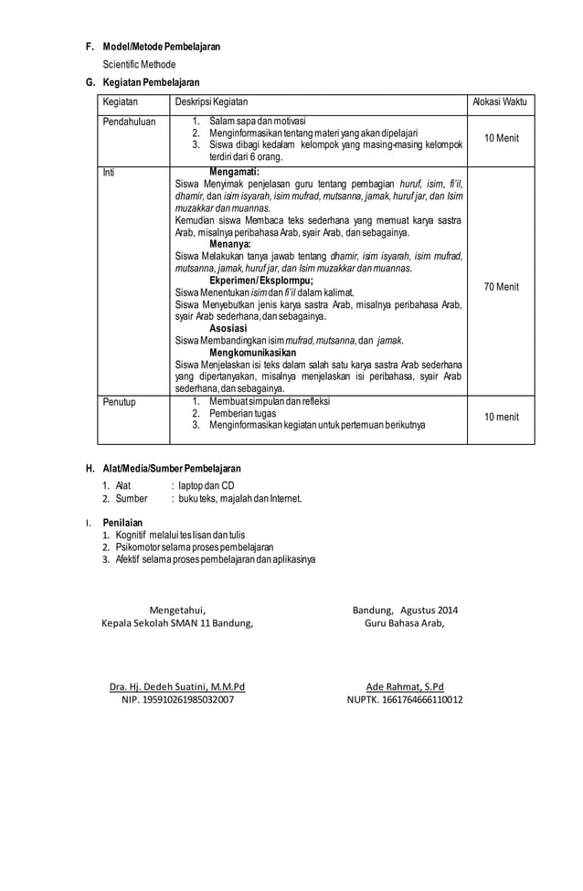 Rpp 6 isim mufrad, mutsanna, jamak, isim muzakkar dan muannas | DOCX