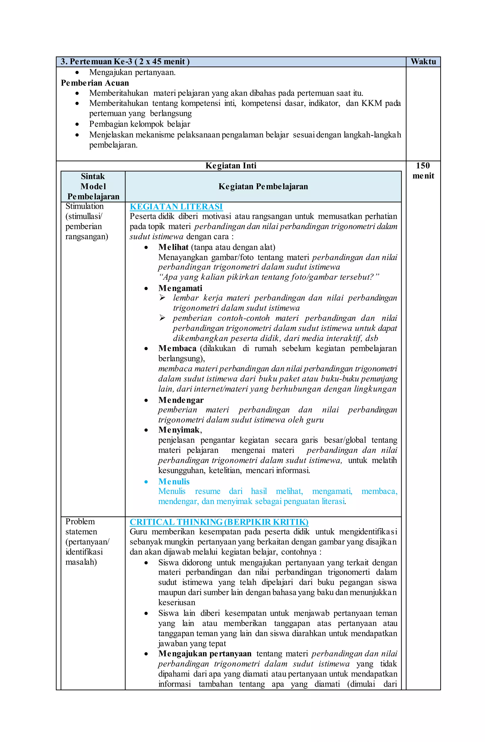 Rpp 6 trigonometri kd 3.7 | PDF