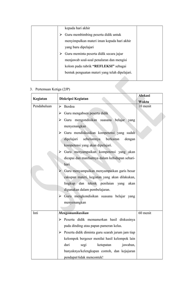 Rpp akidah akhlak kelas 9 kurikulum 2013 Lengkap | DOC