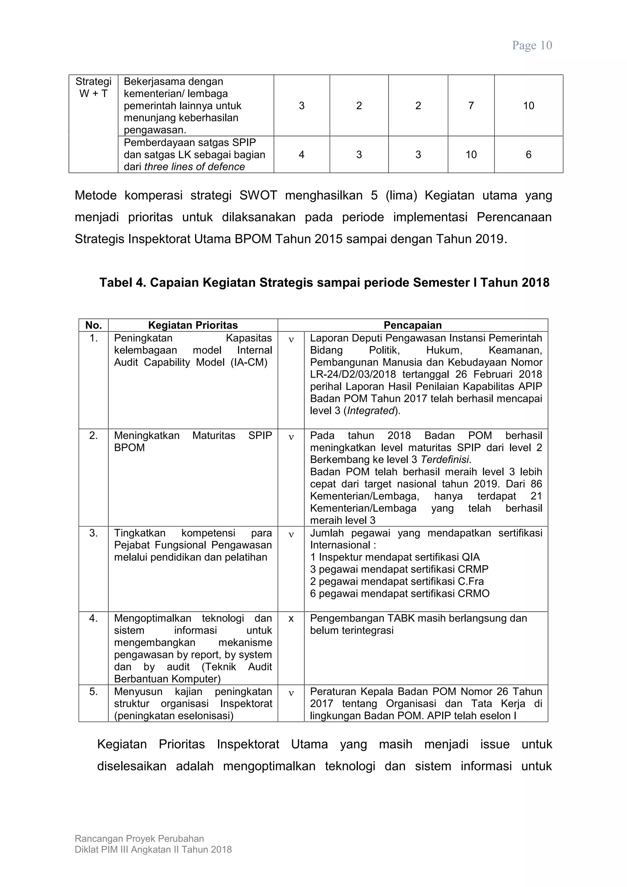 Rancangan Proyek Perubahan Diklat PIM III | PDF