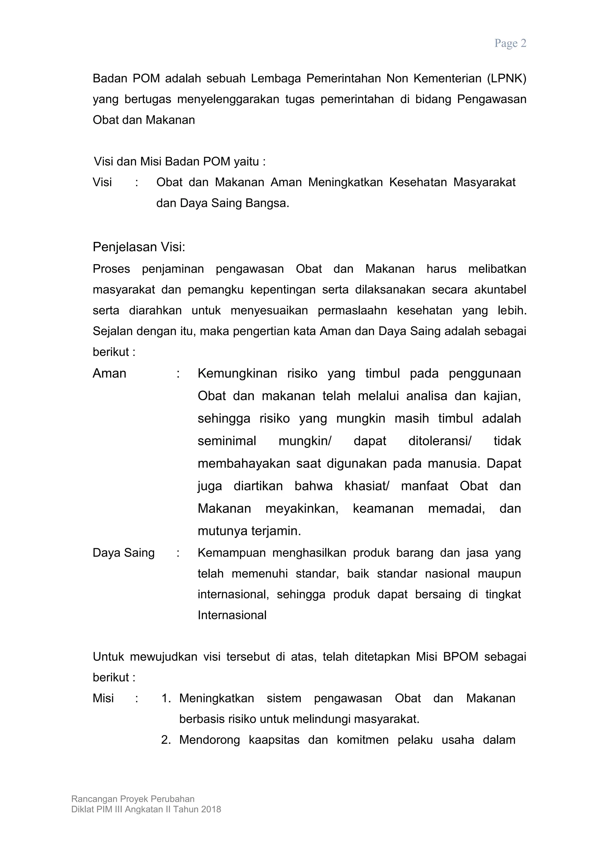 Rancangan Proyek Perubahan Diklat PIM III | PDF