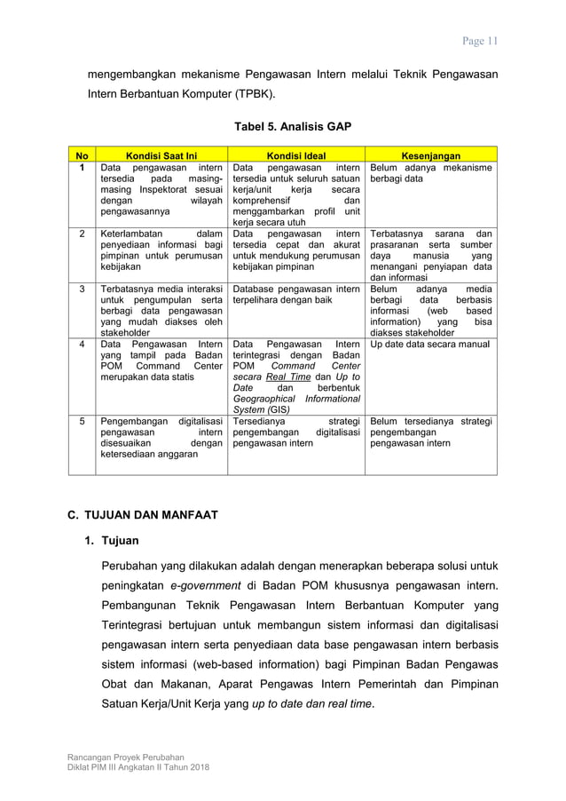 Rancangan Proyek Perubahan Diklat PIM III | PDF