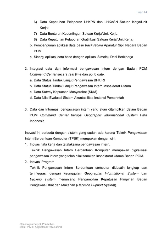 Rancangan Proyek Perubahan Diklat PIM III | PDF