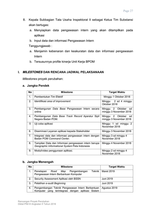 Rancangan Proyek Perubahan Diklat PIM III | PDF