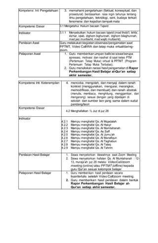 Rpp al qur'an kls 9 (pekan 2) | DOCX