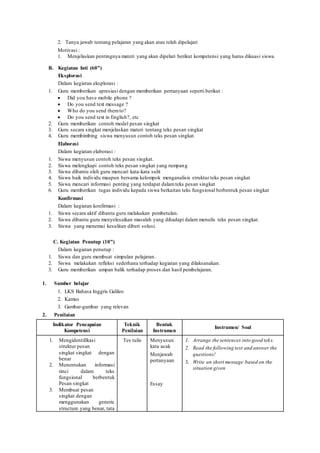 RPP Bahasa Inggris SMP | PDF