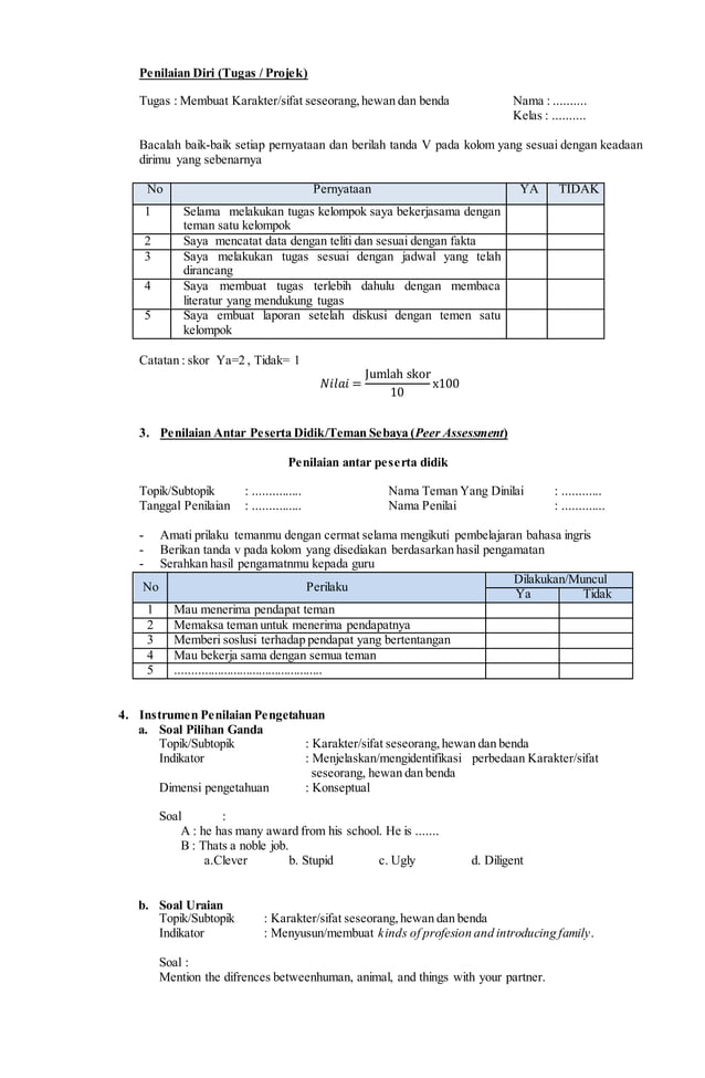 Rpp b. inggris kls 7 model pbl | DOCX