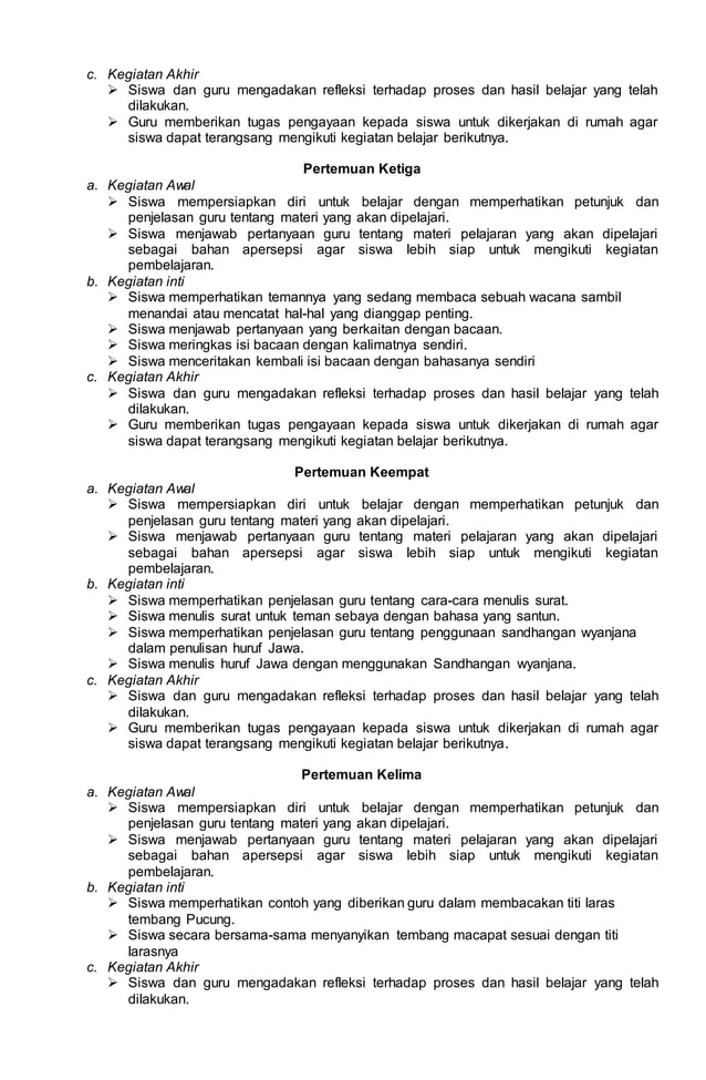 Rpp b. jawa kelas 4 | PDF