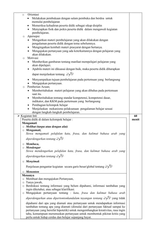 Rpp bahasa arab kelas 7 mengenal warna | PDF